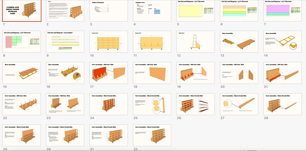 Lumber and Sheet Goods Storage Cart Build Plan PDF – Polar Beaver ...
