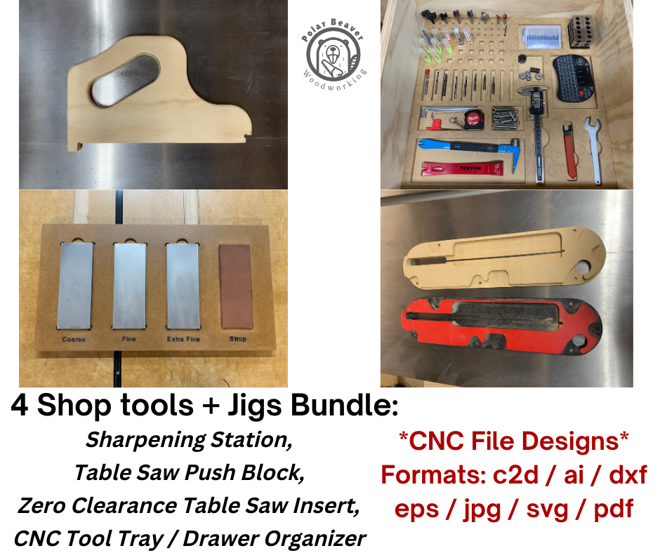 4 Shop Tools & Jigs CNC Design File – Polar Beaver Woodworking